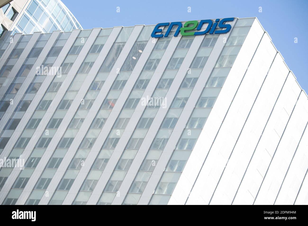A general view of ENEDIS building in La Defense business district, on ...