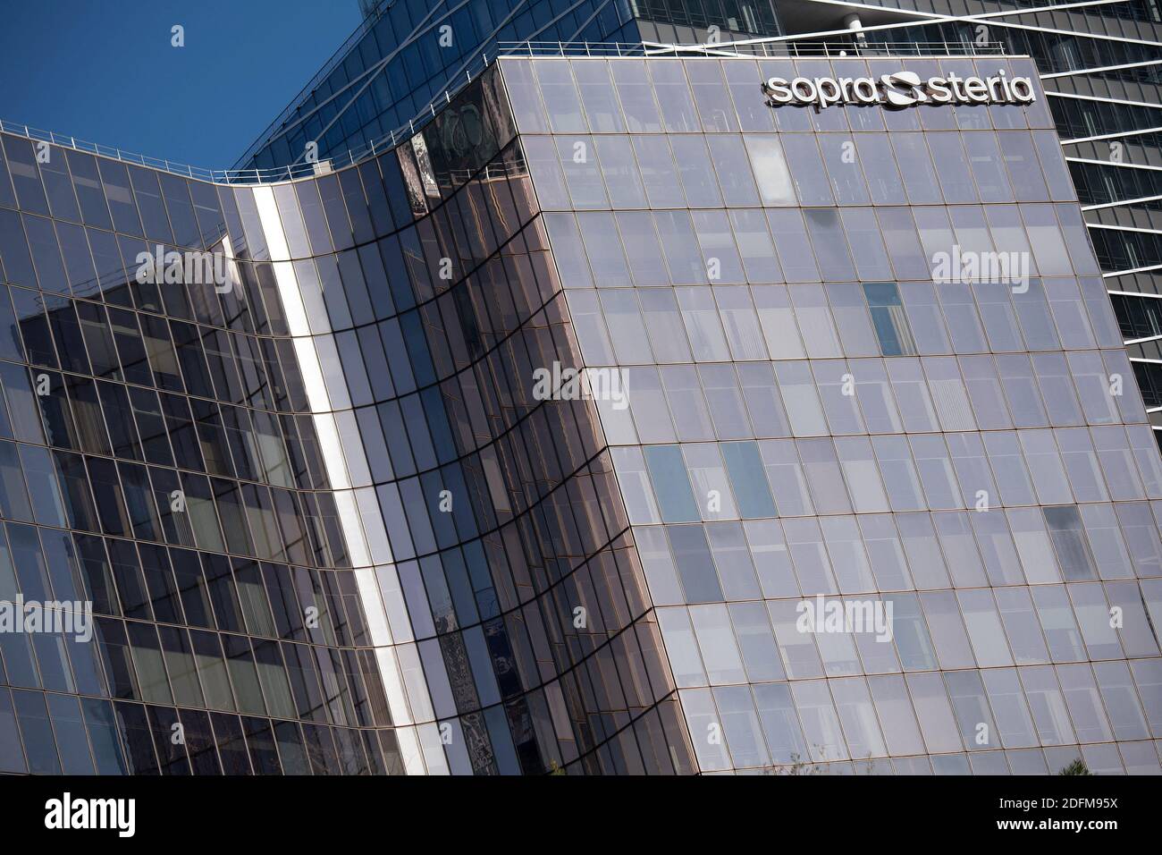 A general view of Sopra Steria building in La Defense business district ...