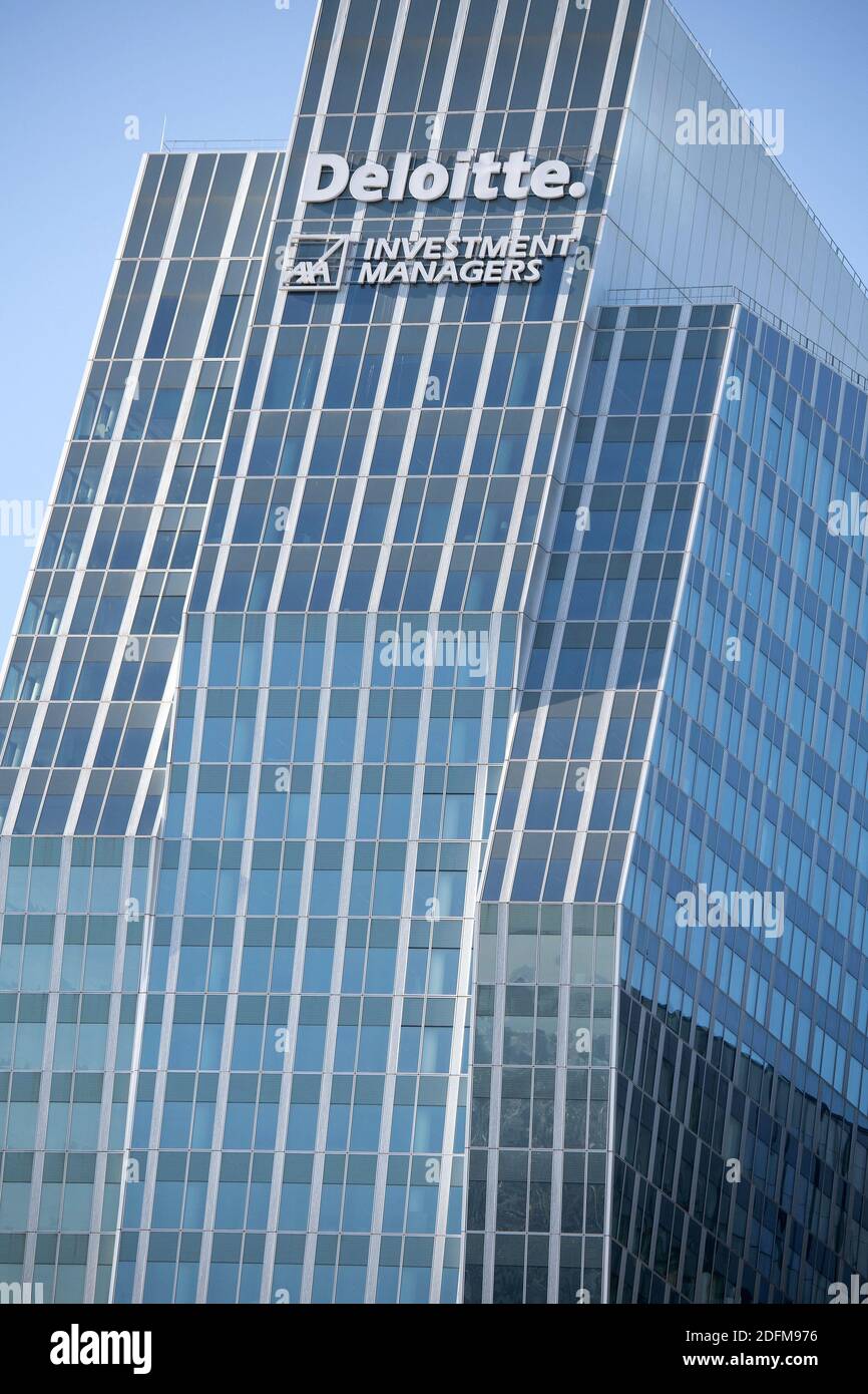 A general view of Deloitte building in La Defense business district, on ...
