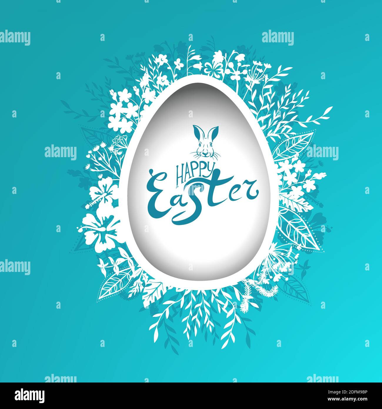 Easter card. Egg and flowers. Vector illustration Stock Vector Image & Art - Alamy