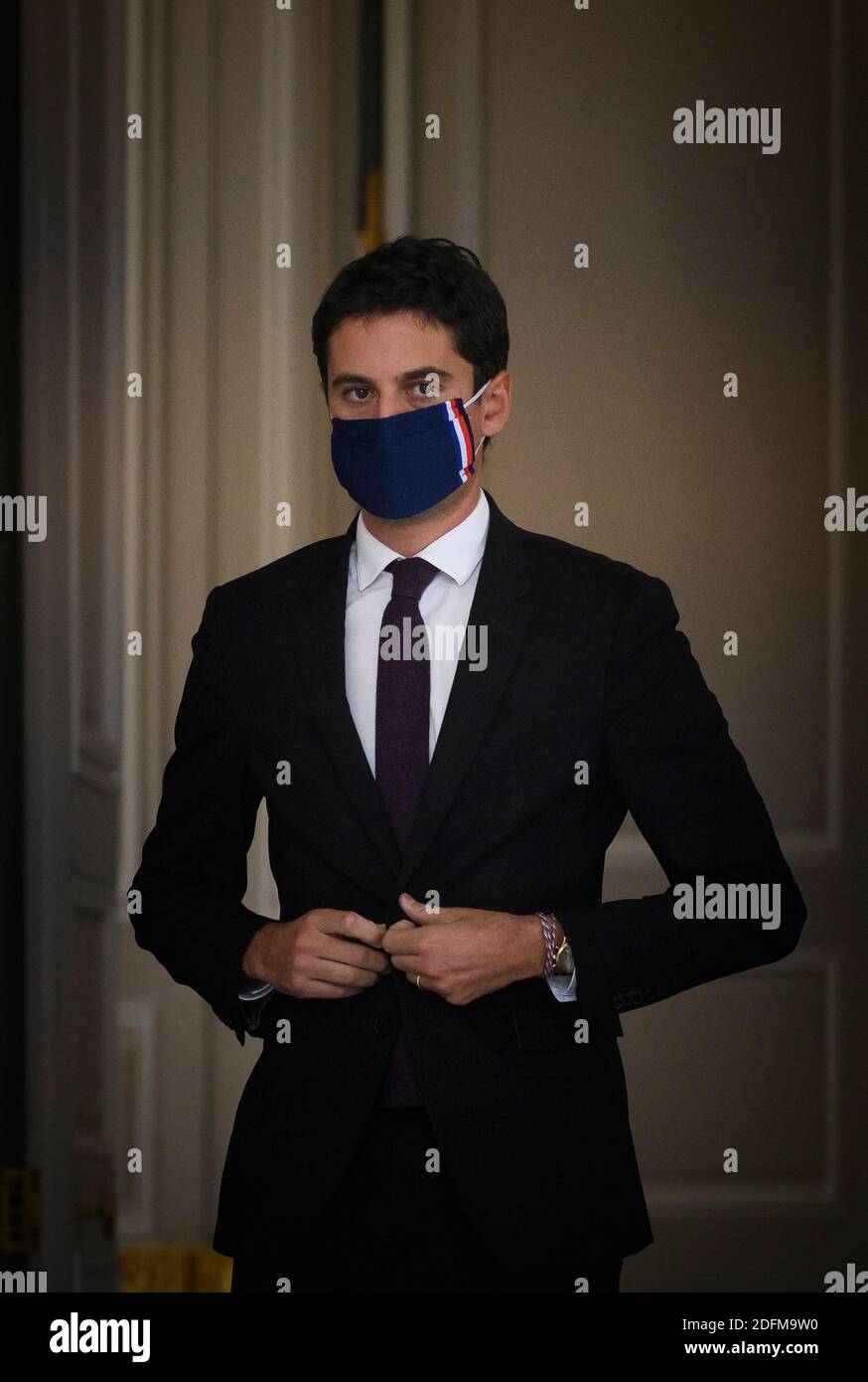 French Minister Gabriel Attal at Elysee palace in Paris on October 21 ...