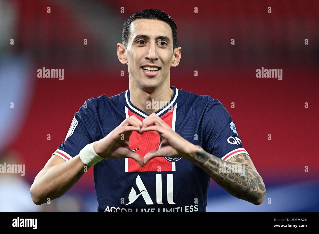 Angel Di Maria of Paris Saint Germain (PSG) celebrates his first goal ...