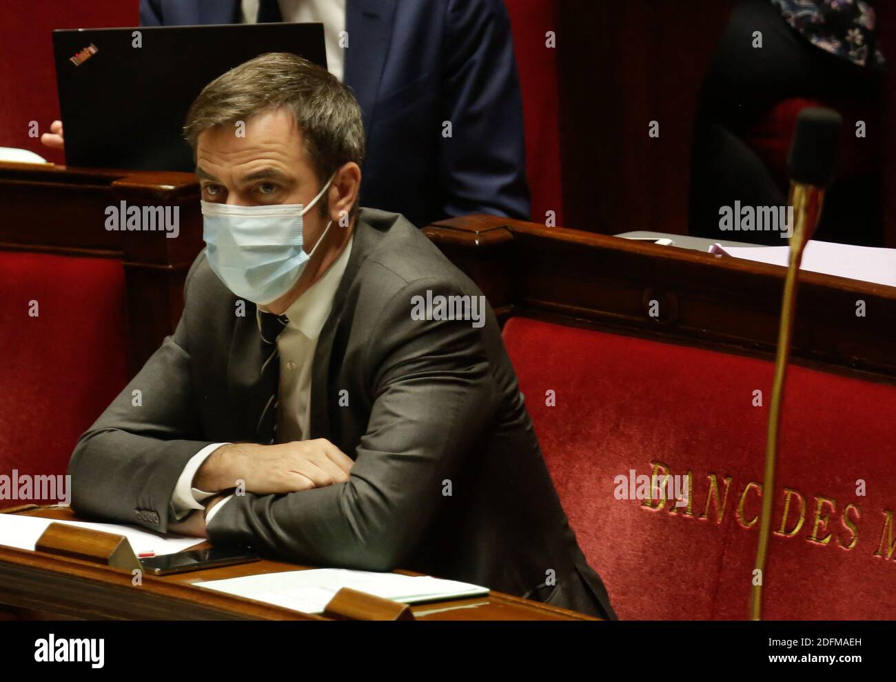French Health Minister Olivier Veran during the debate on the extension ...