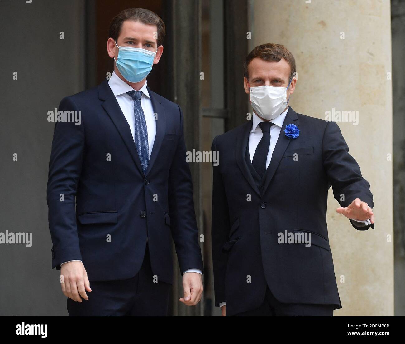 French President Emmanuel Macron meets Austrian Chancellor Sebastian ...