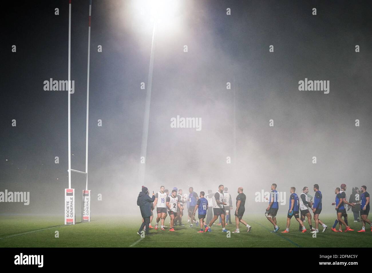 Training of the French rugby team at the CNR, in Marcoussis, France on ...