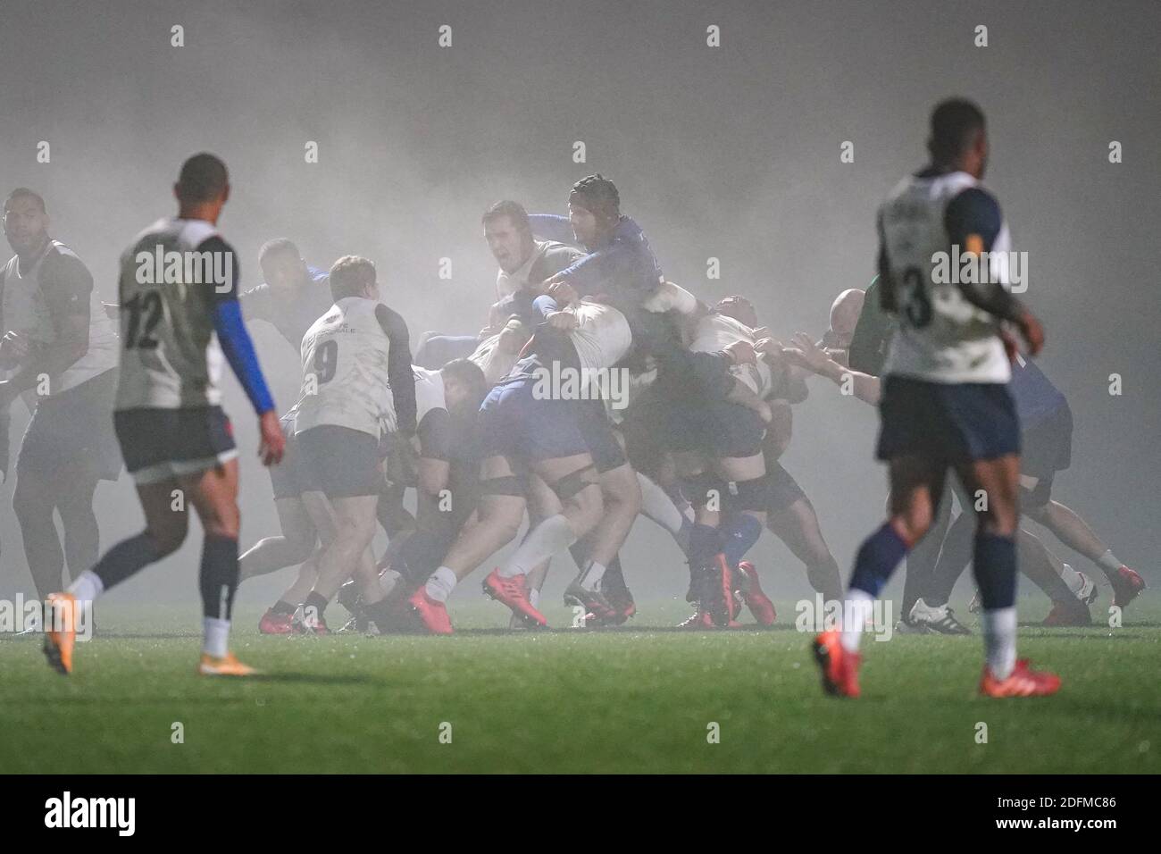 Training of the French rugby team at the CNR, in Marcoussis, France on ...