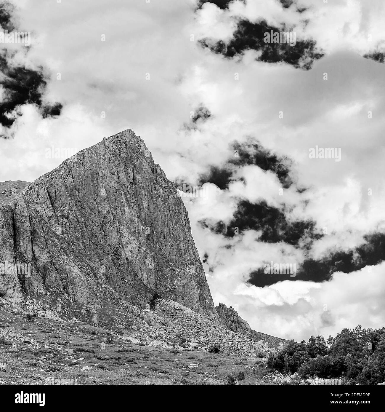 views of the cliffs of Mount Oshten, infrared photography Stock Photo ...