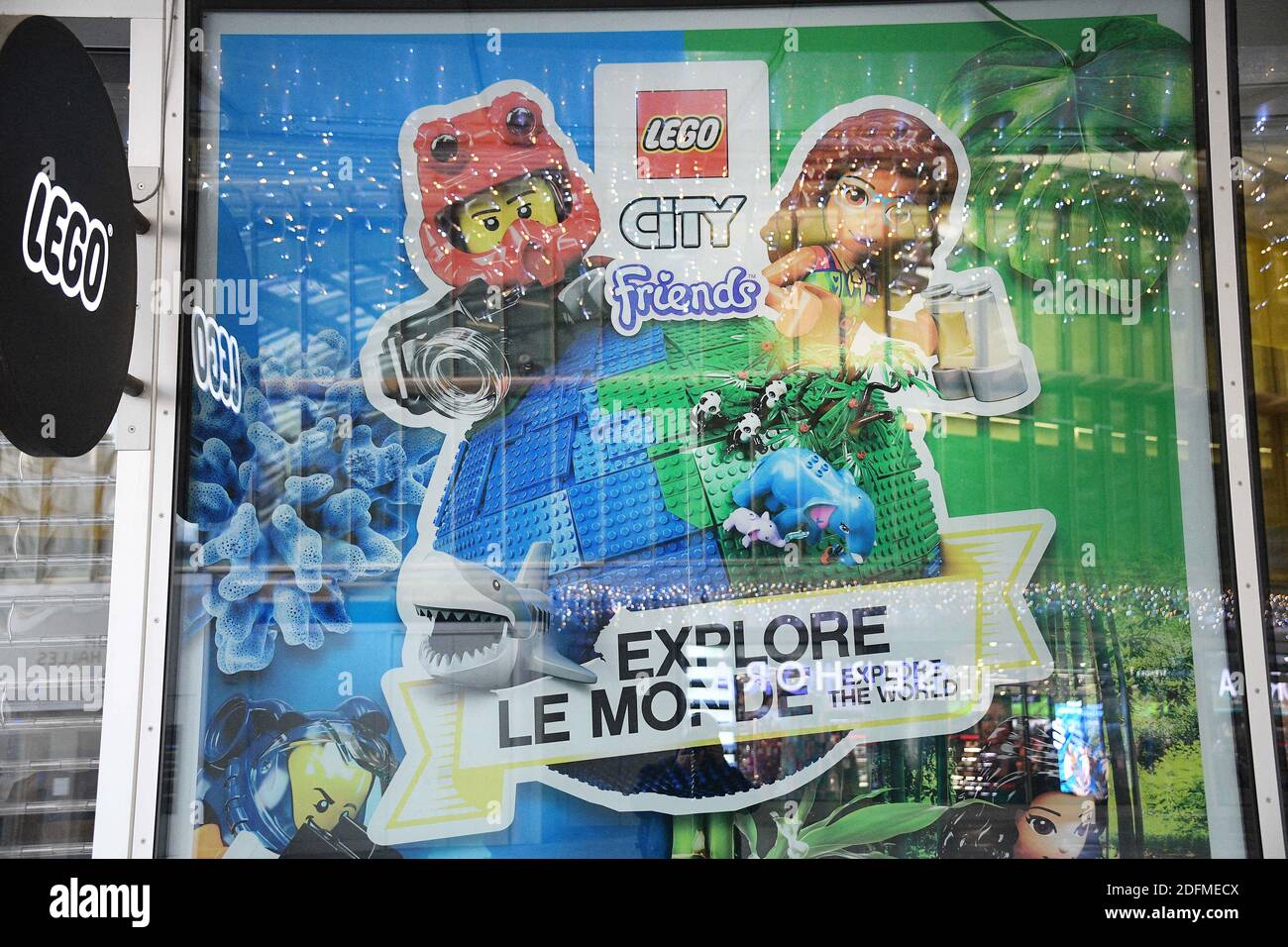 A shop sign of LEGO, on November 14, 2020 in Paris, FRANCE. Photo by ...