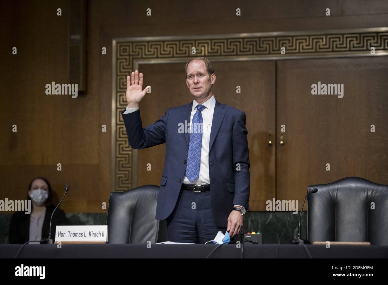 Thomas L. Kirsch II is sworn-in as he appears for a Senate Committee on ...