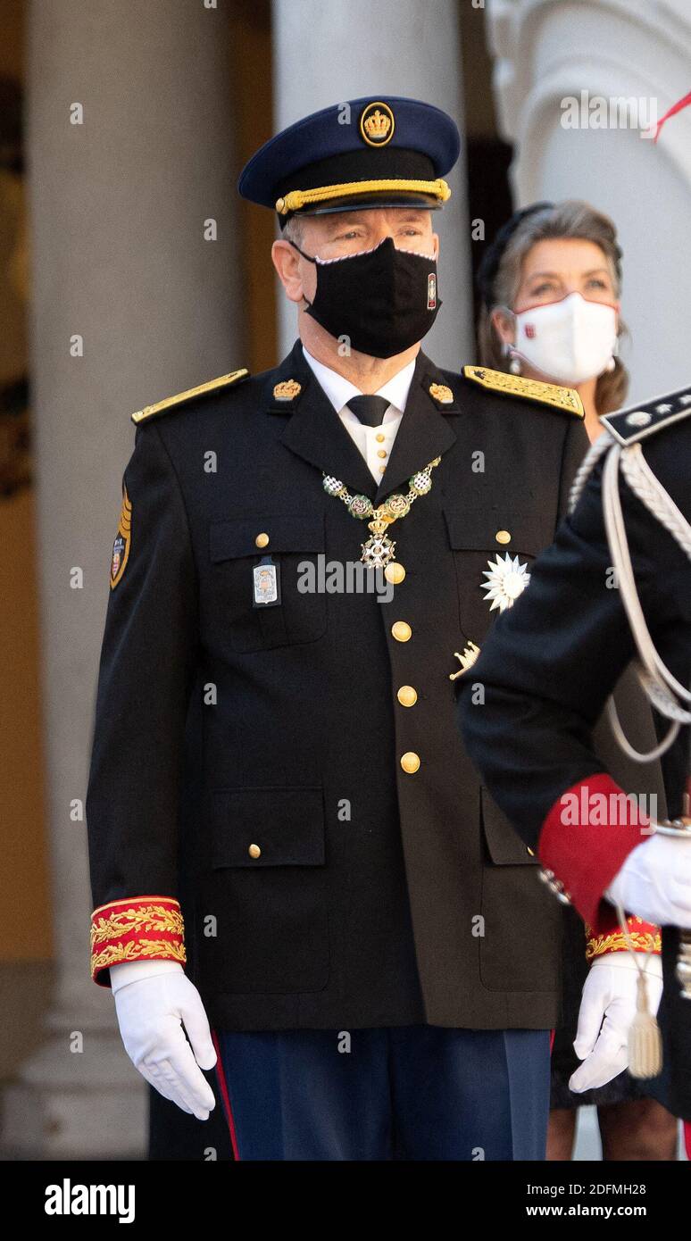Prince Albert II of Monaco and Crown Prince Jacques of Monaco attend a ...