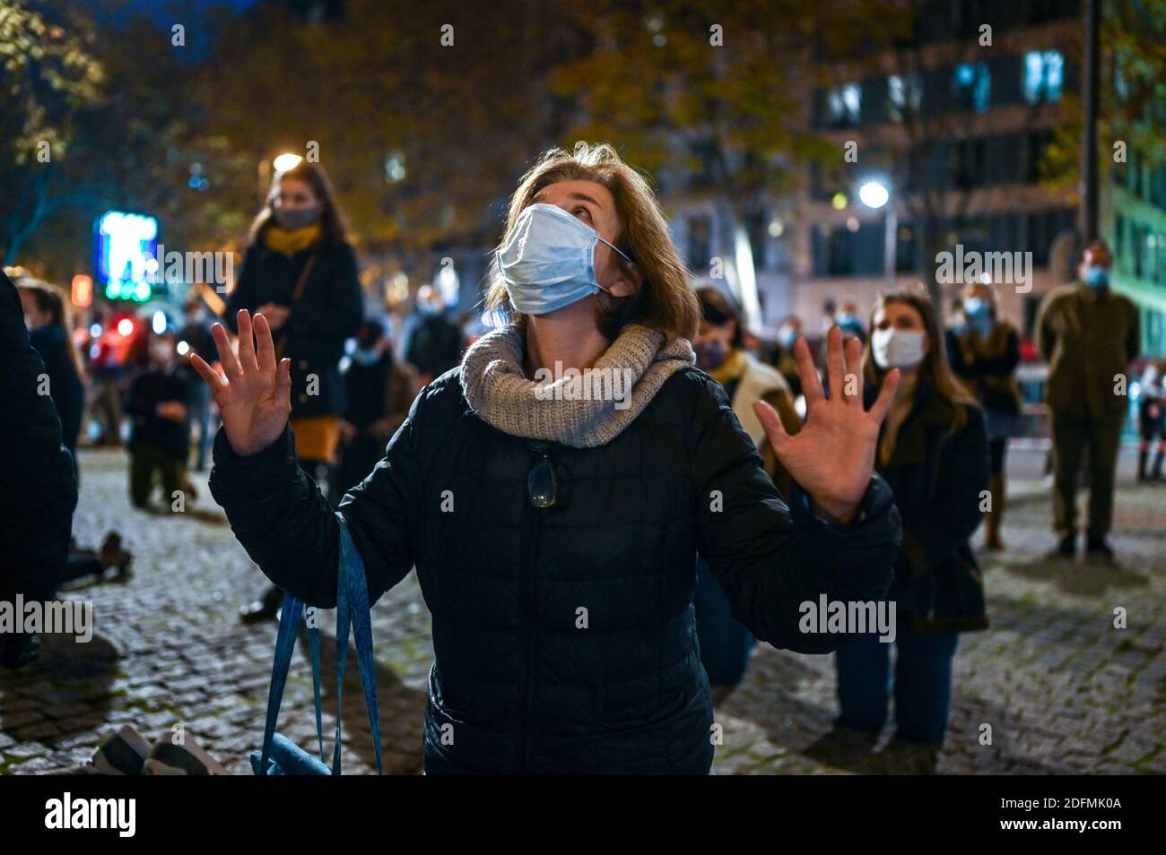 Catholic Mass in the street organised by ‘Pour la Messe’ to protest the ...
