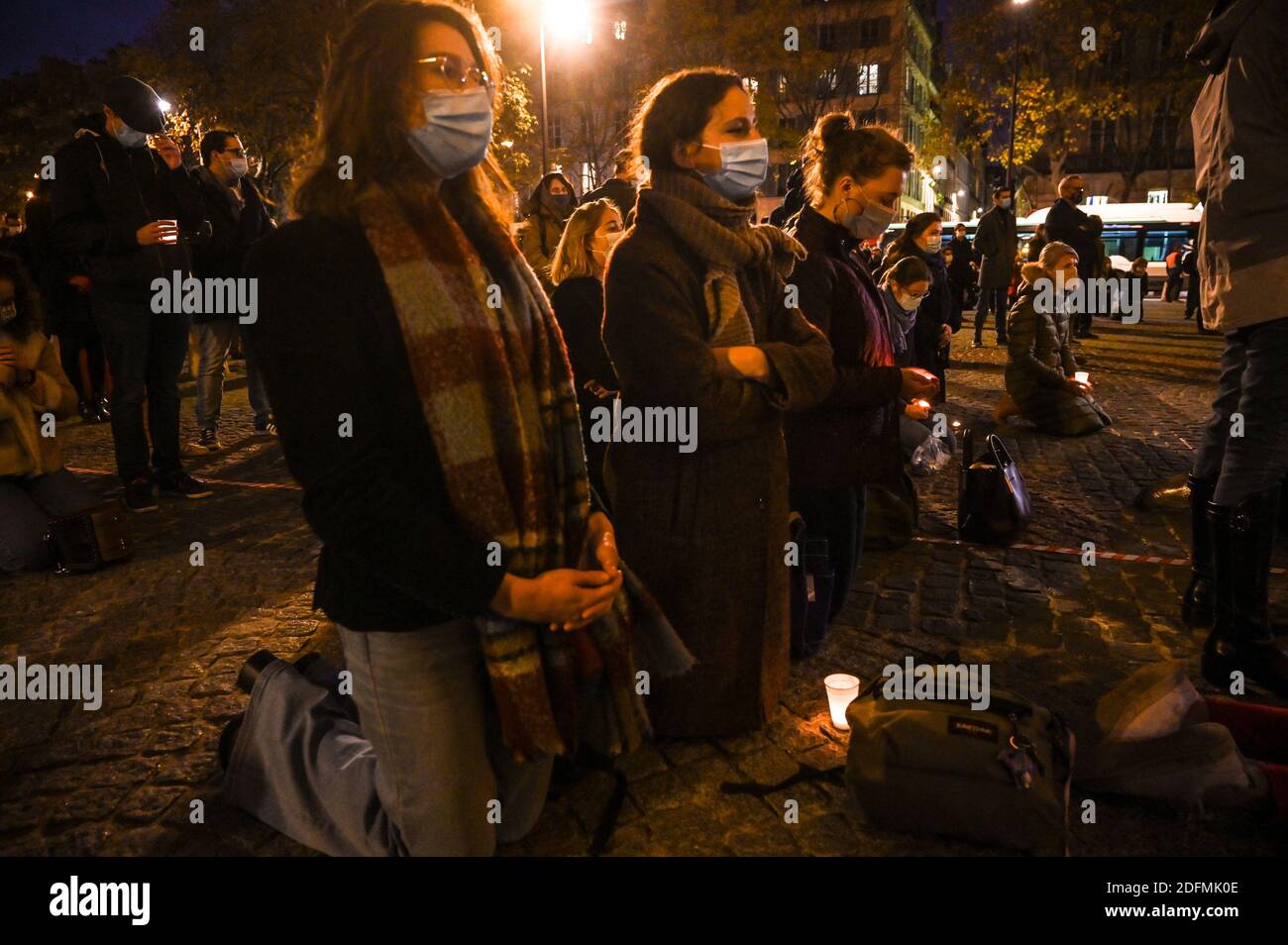 Catholic Mass in the street organised by ‘Pour la Messe’ to protest the ...