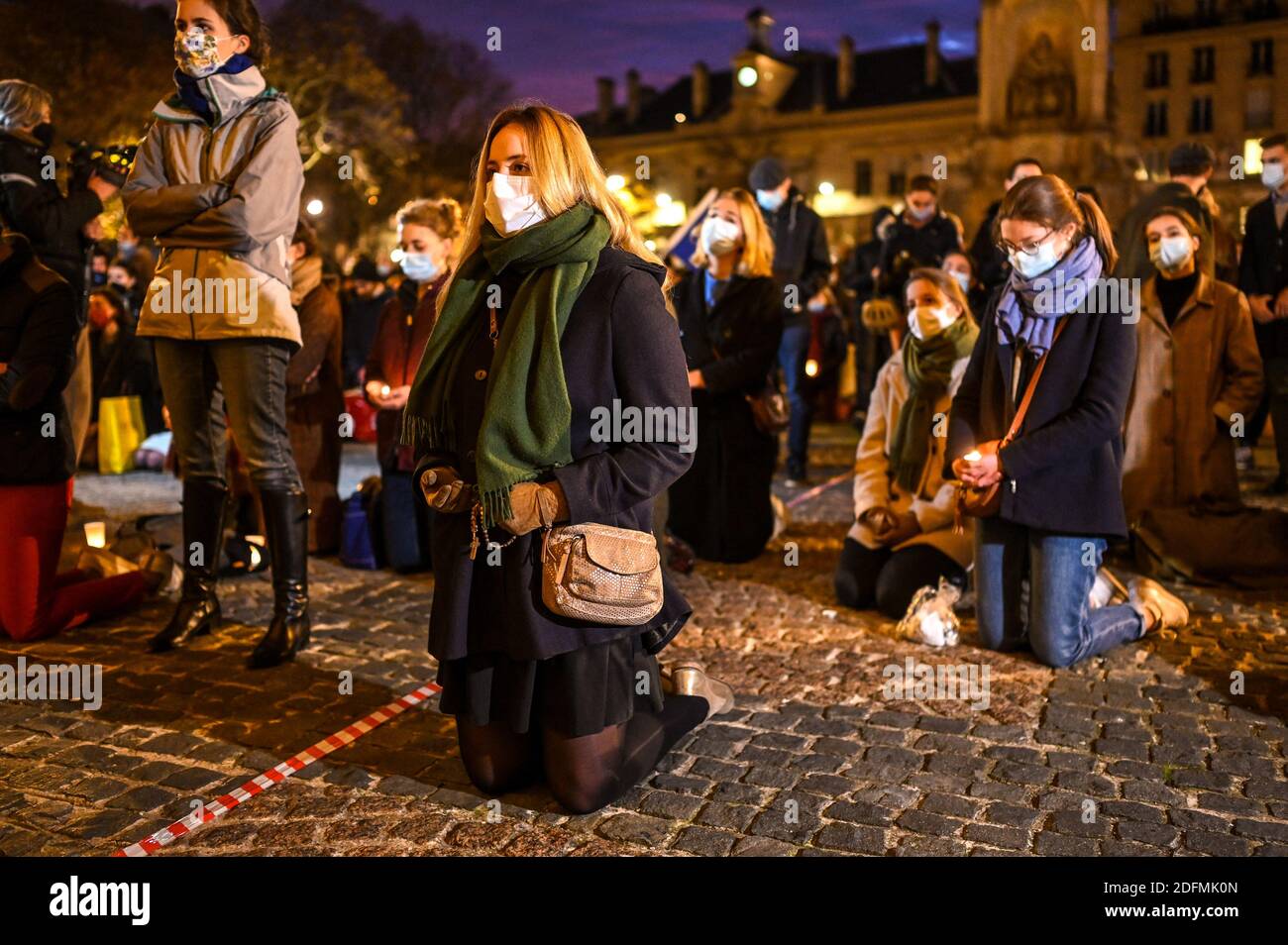 Catholic Mass in the street organised by ‘Pour la Messe’ to protest the ...