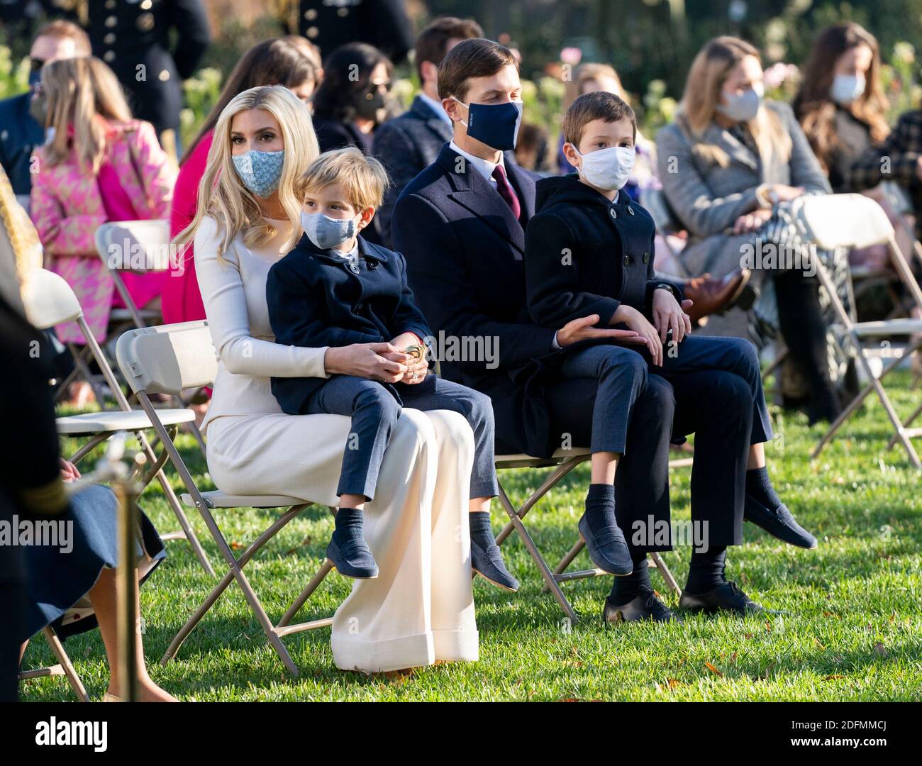 Ivanka Trump and Jared Kushner hold their children Joseph and Theodore ...