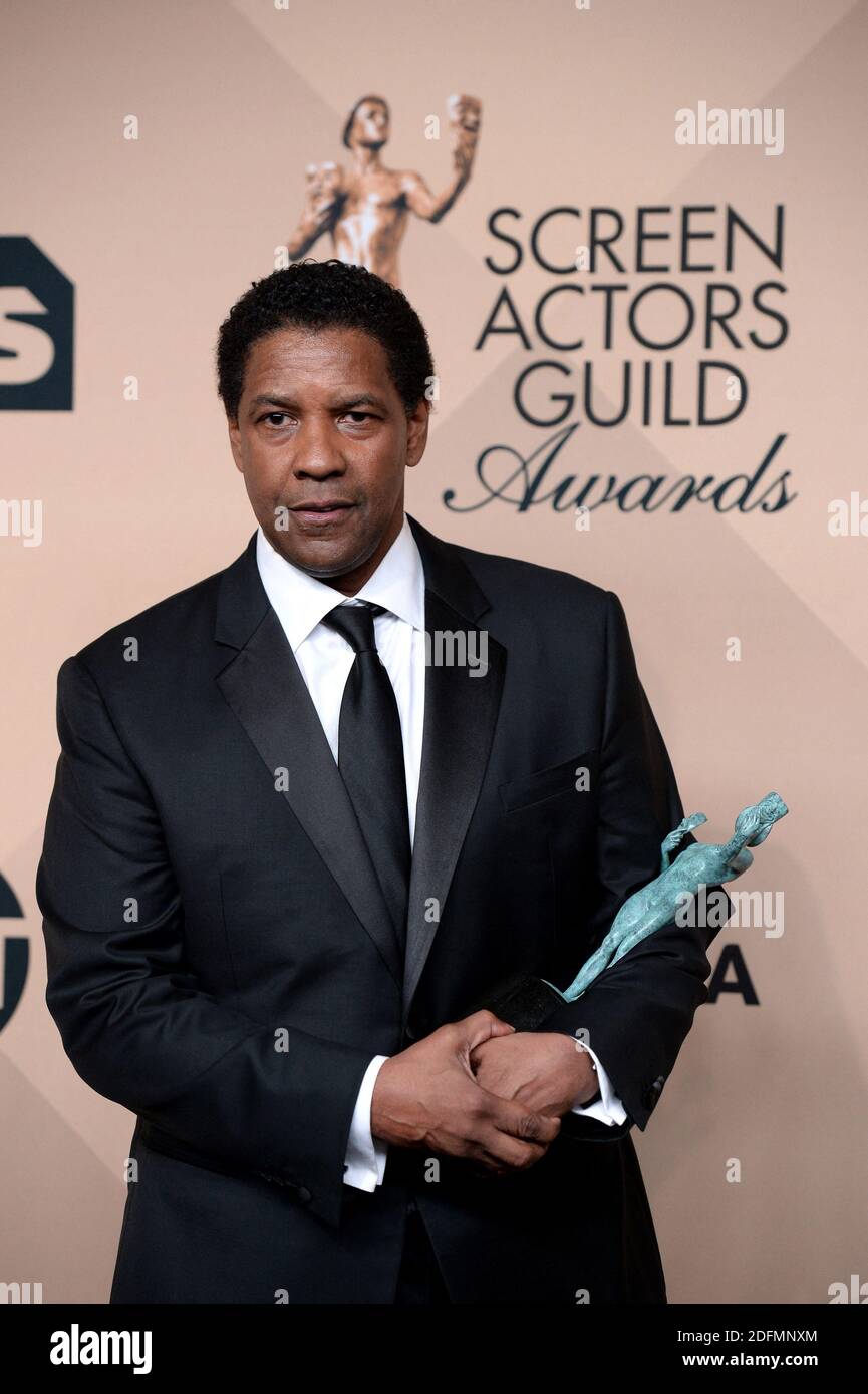 File photo dated January 29, 2017 of Denzel Washington poses in the ...