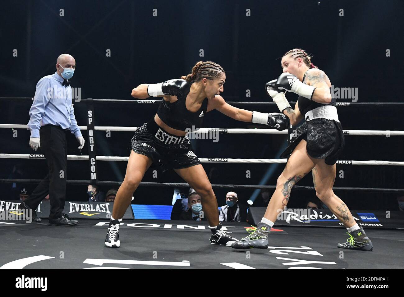 French boxer Estelle Yoka Mossely during her fight against French boxer ...
