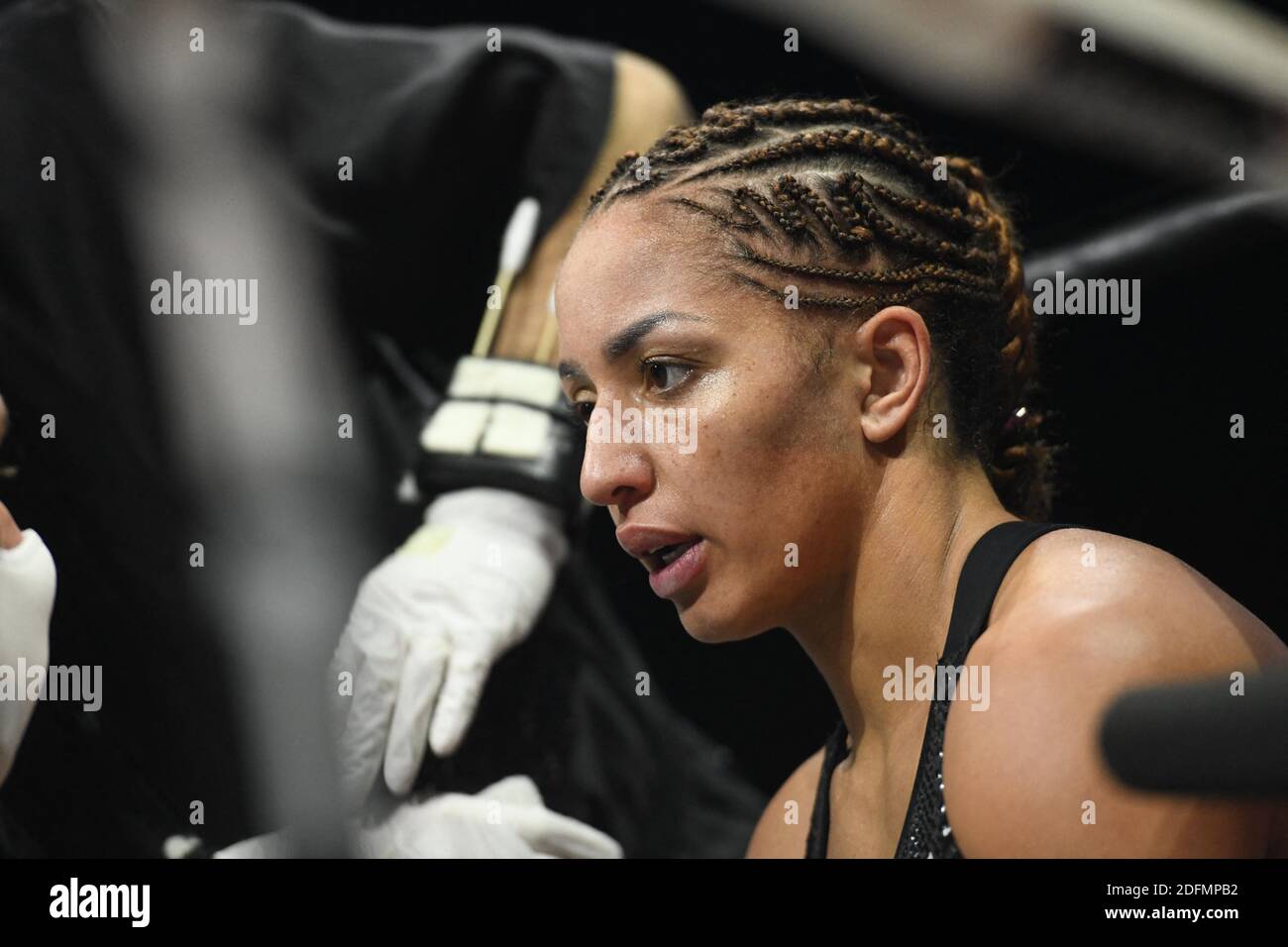 French boxer Estelle Yoka Mossely during her fight against French boxer ...