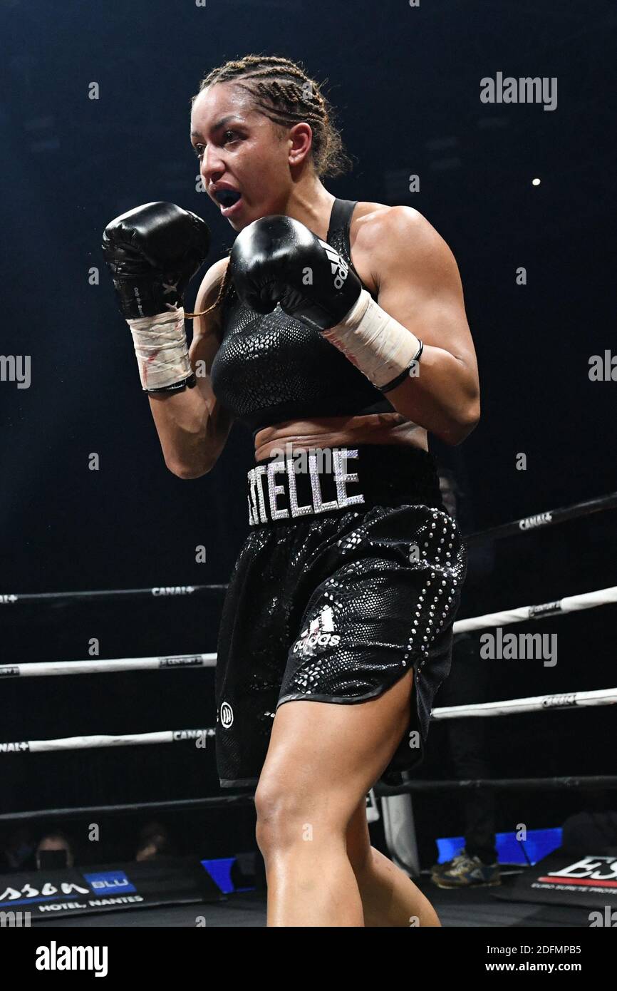 French boxer Estelle Yoka Mossely during her fight against French boxer ...