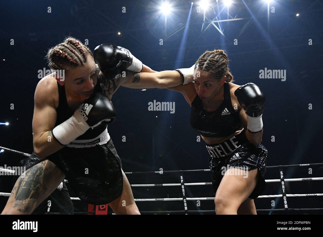 French boxer Estelle Yoka Mossely during her fight against French boxer ...
