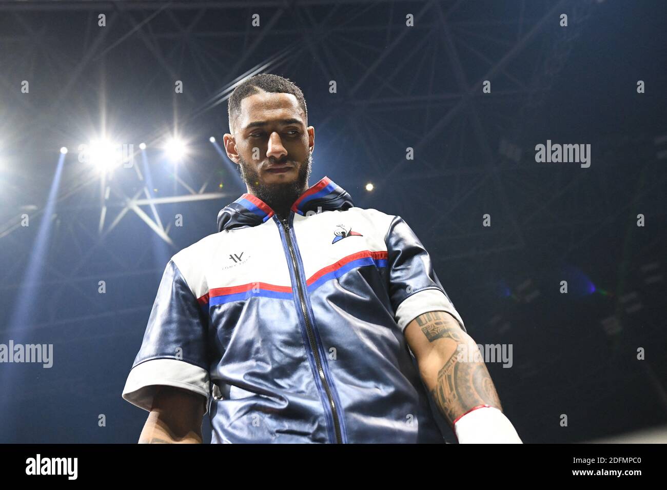 French boxer Tony Yoka during his fight against German boxer Christian ...
