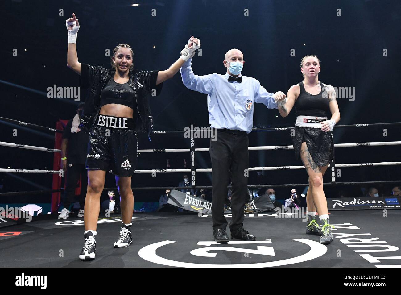 French boxer Estelle Yoka Mossely during her fight against French boxer ...