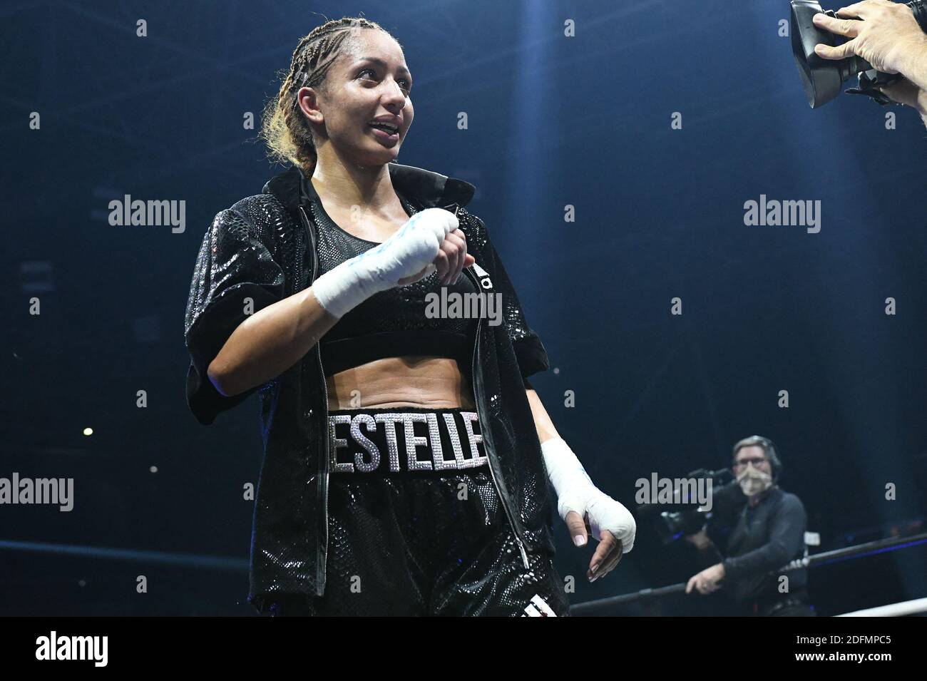 French boxer Estelle Yoka Mossely during her fight against French boxer ...