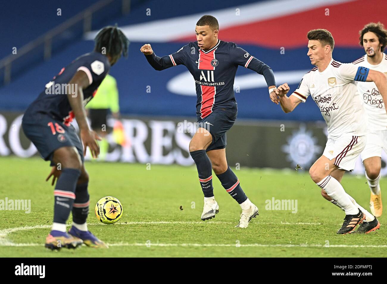 Kylian MBappe of Paris Saint Germain ( PSG ) in action during the Ligue ...
