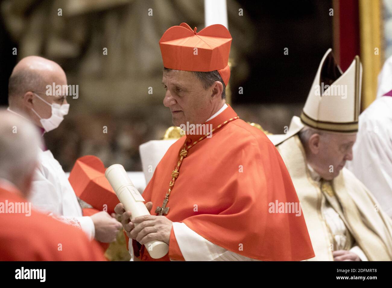 New Cardinal Mario Grech (Malta) receives the red biretta hat from Pope ...