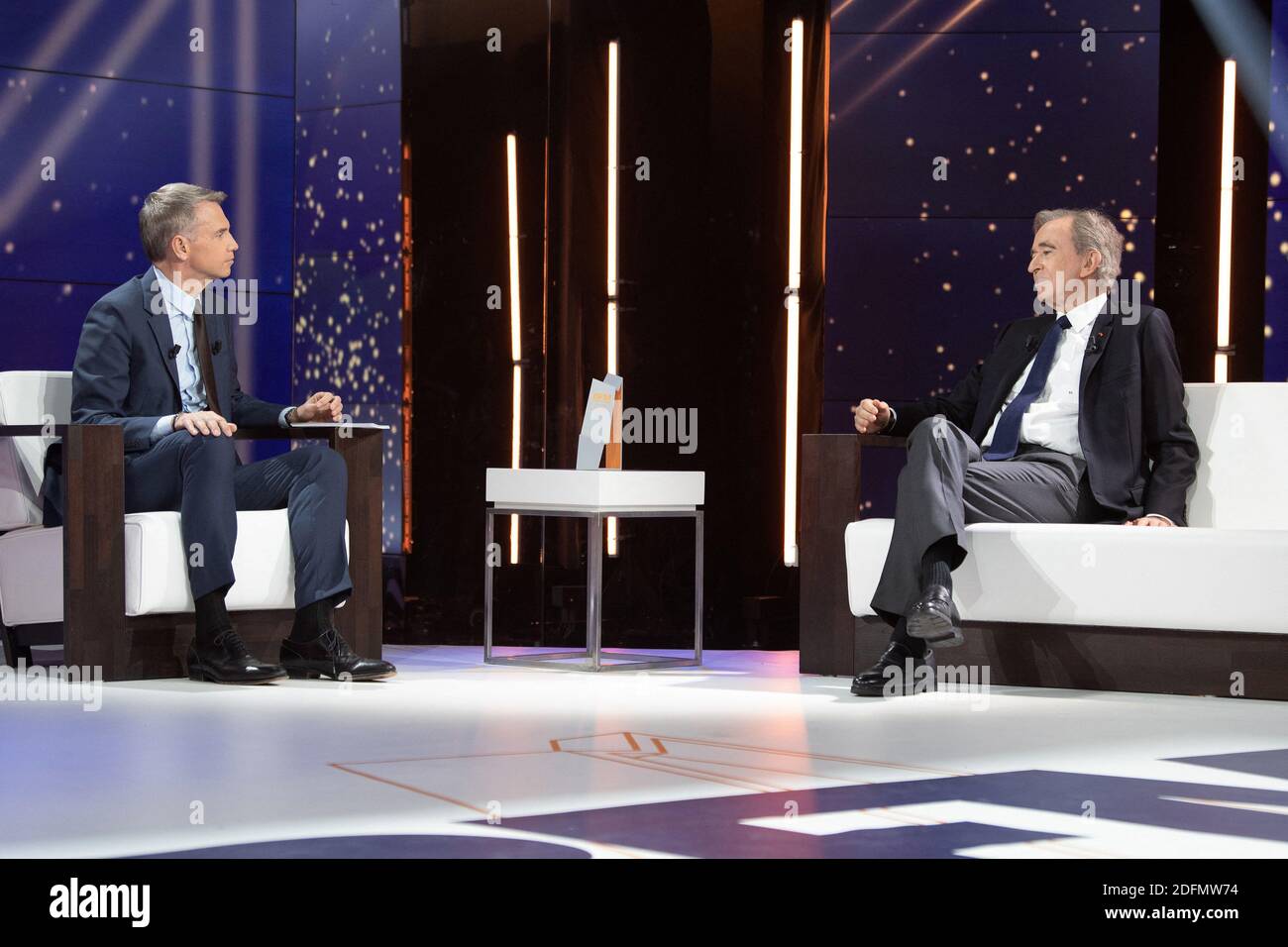 Christophe Jakubyszyn and Chairman of LVMH, Bernard Arnault attend the ...