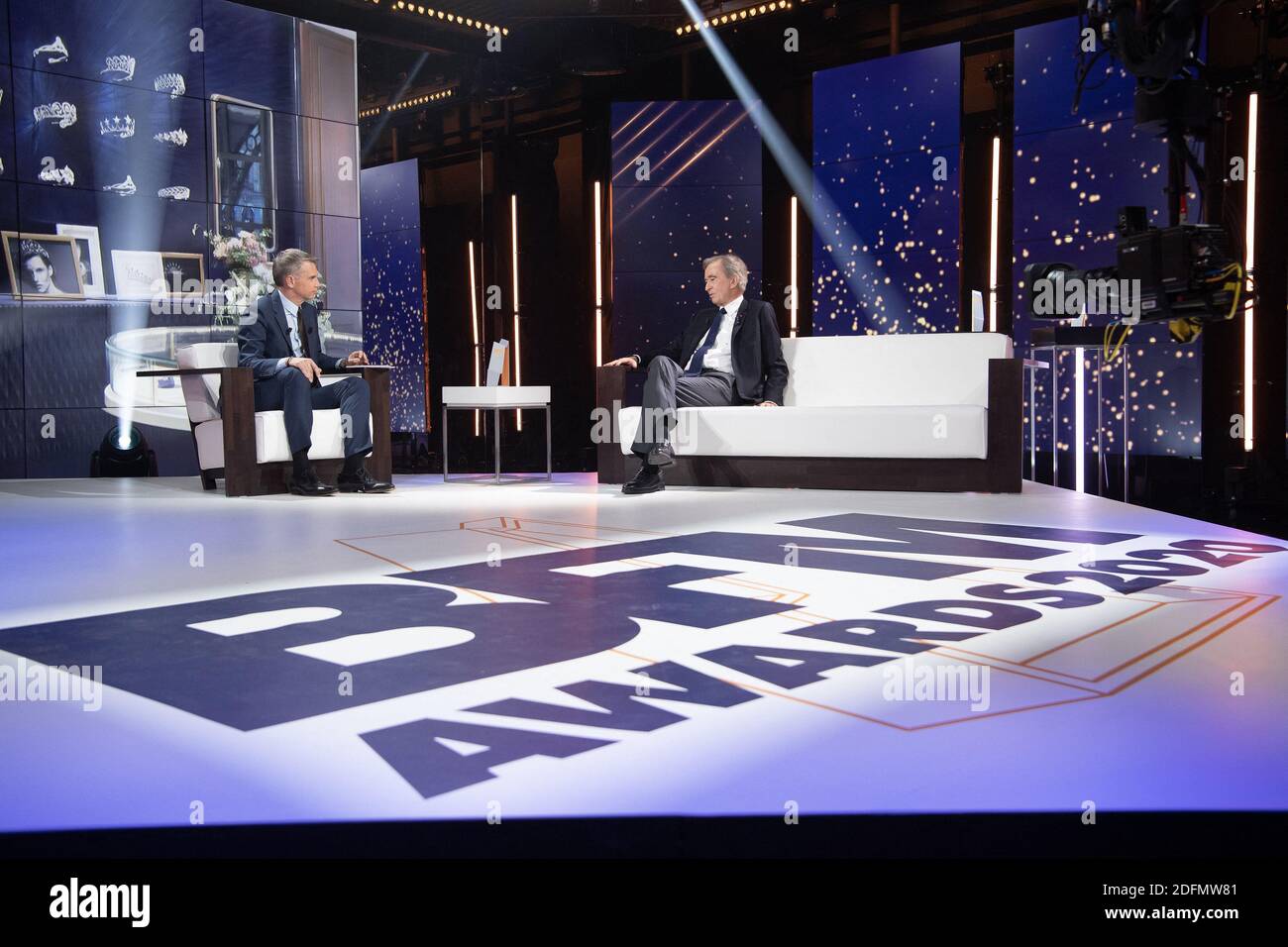 Christophe Jakubyszyn and Chairman of LVMH, Bernard Arnault attend the ...