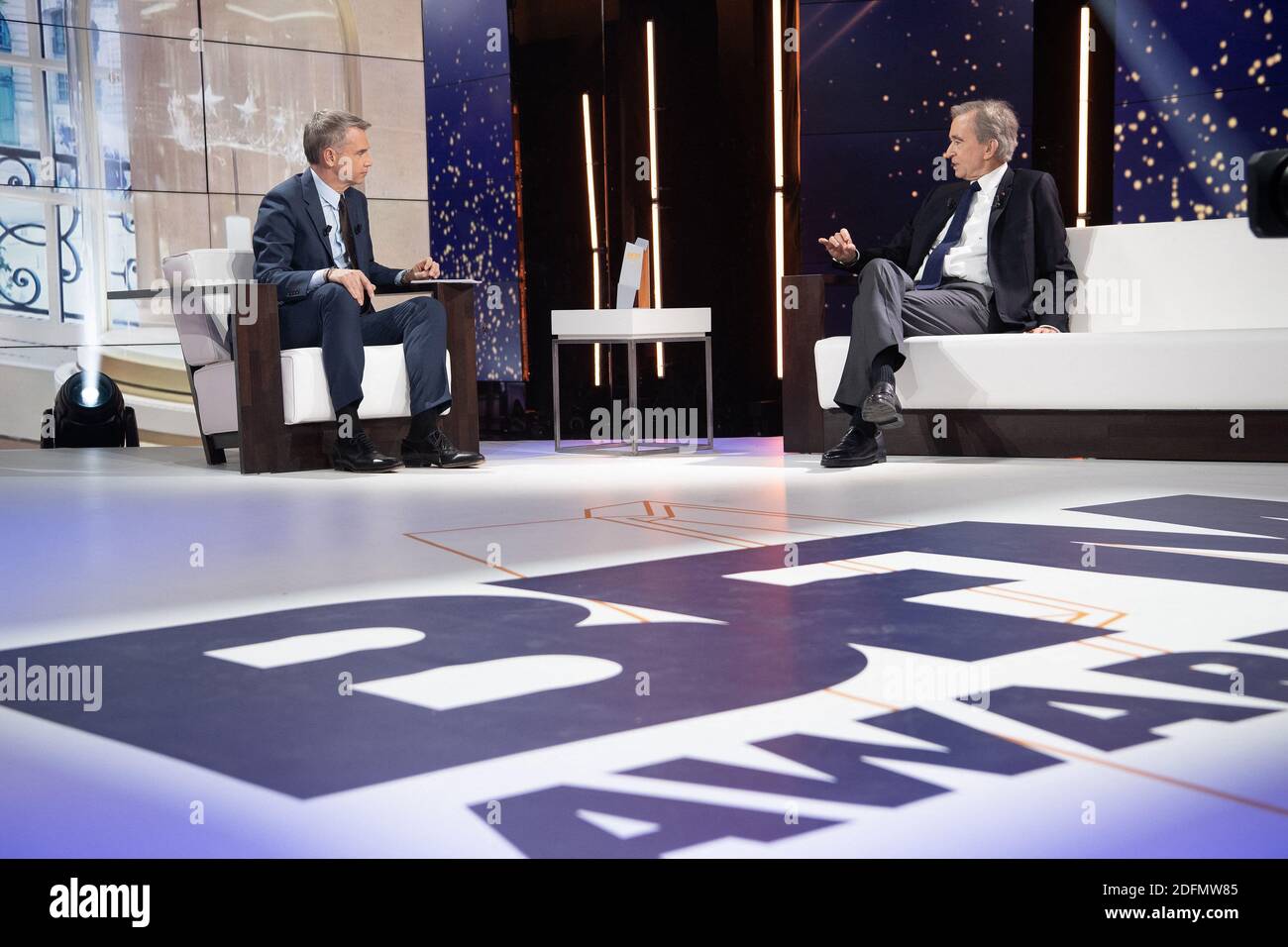 Christophe Jakubyszyn and Chairman of LVMH, Bernard Arnault attend the ...