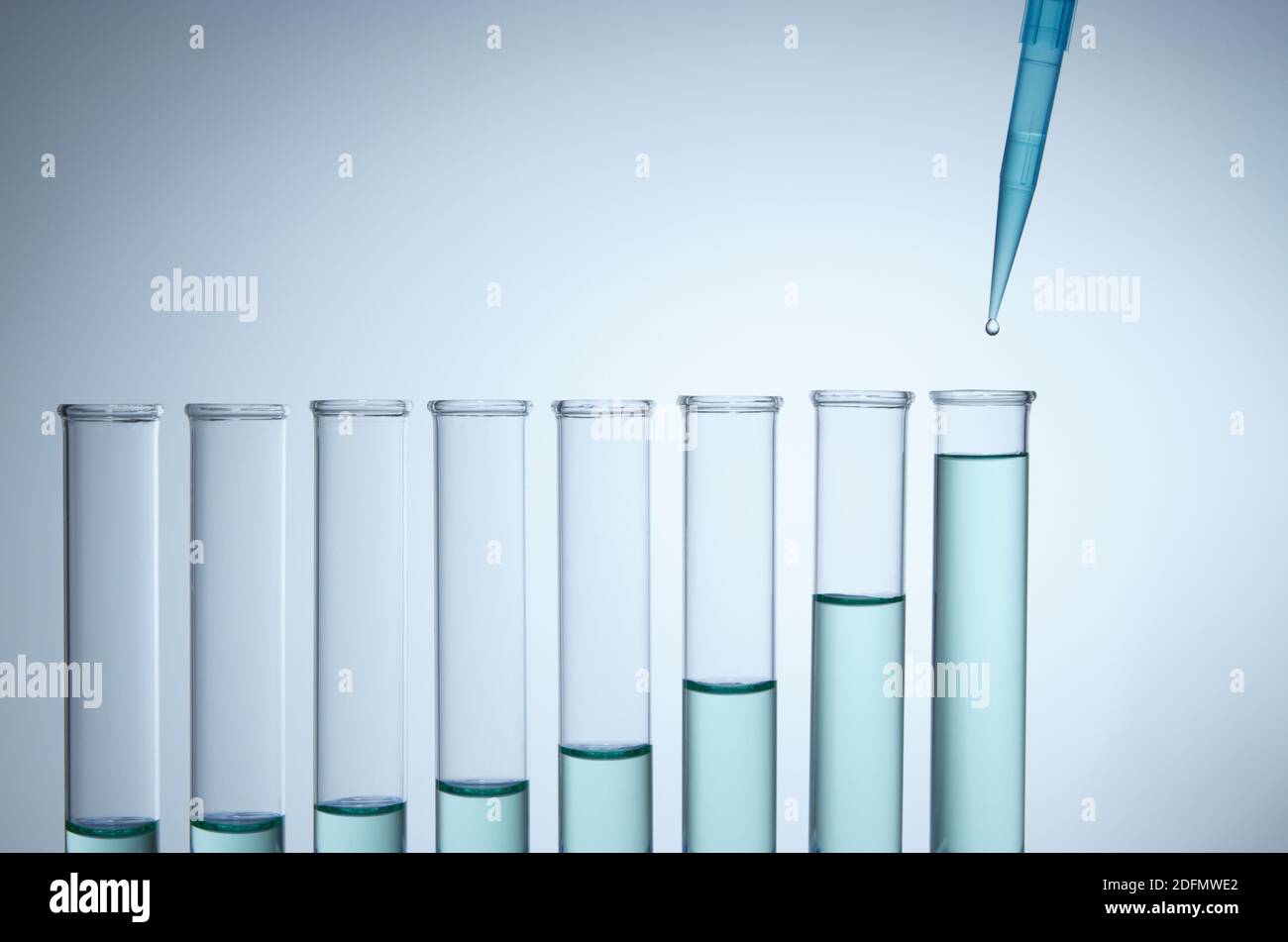 Pipetting. A precision micropipette is used to transfer a small amount ...