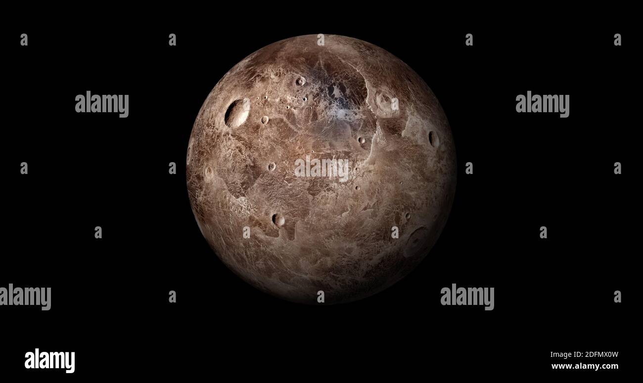 fictional Planet sun rise in dark background with stars. front view of ...