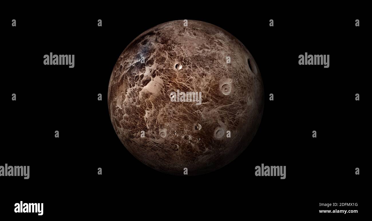 fictional Planet sun rise in dark background with stars. front view of ...