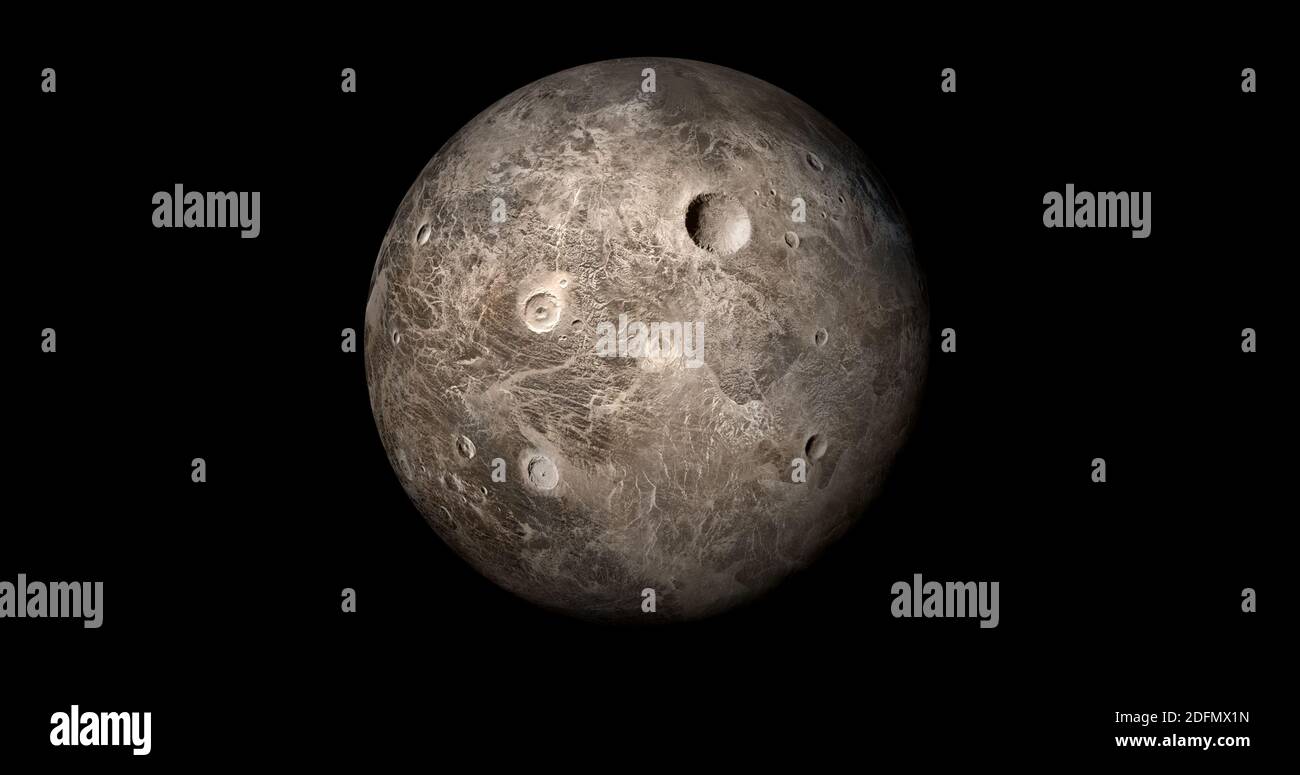 fictional Planet sun rise in dark background with stars. front view of ...