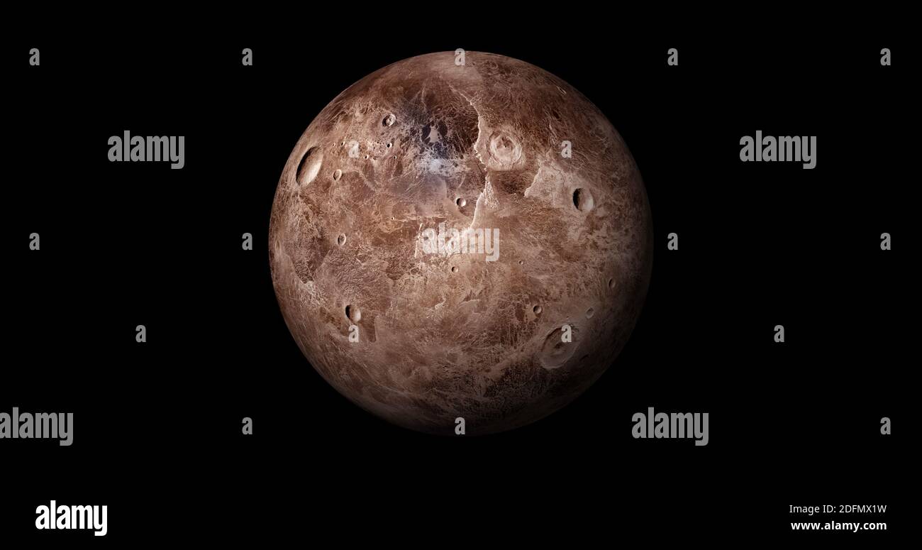 fictional Planet sun rise in dark background with stars. front view of ...