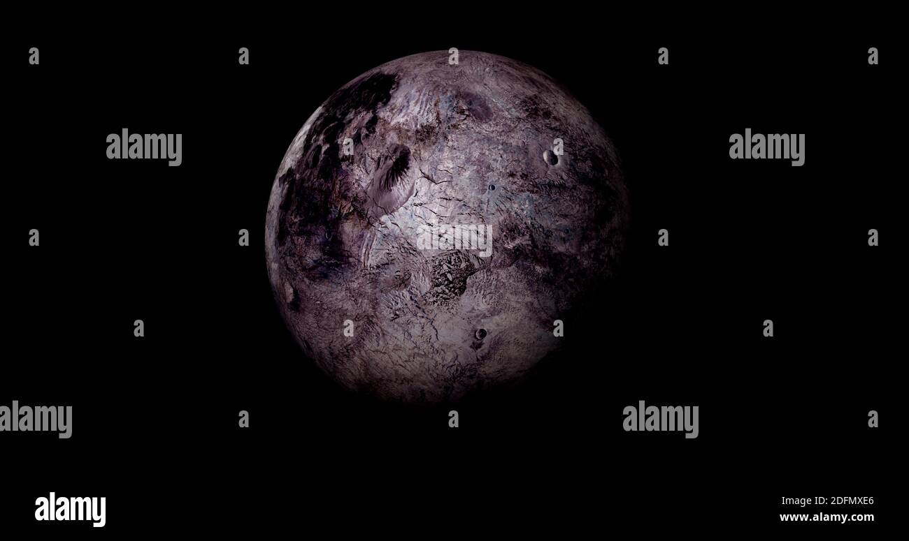 fictional Planet Haumea sun rise in dark background with stars. front ...