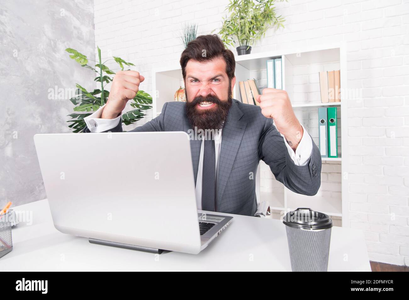 Excessive stress at work. Stressed manager shout in office. Stress ...