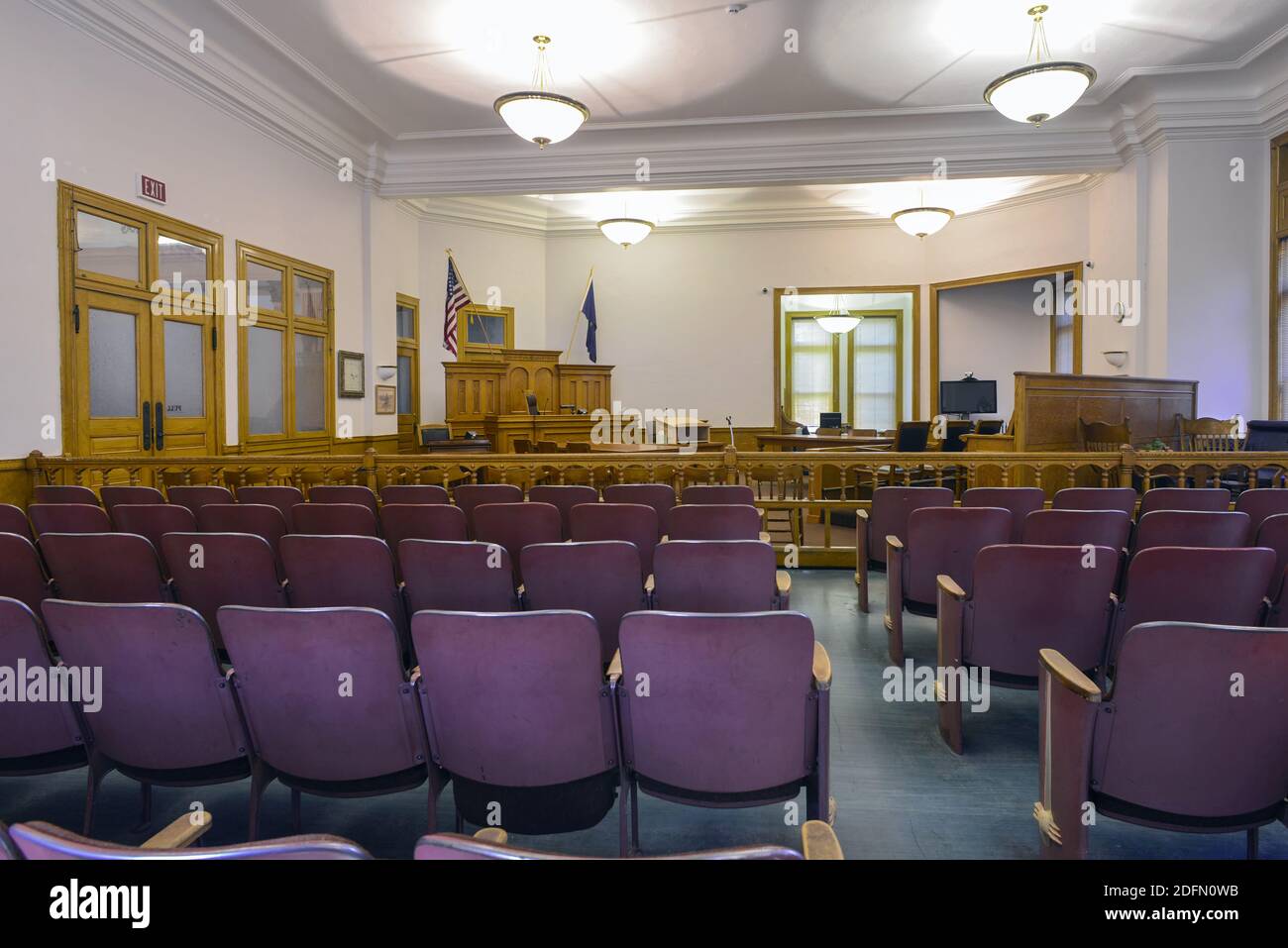 Anaconda, Montana, USA - August 16, 2012: Seats at the rear of the ...