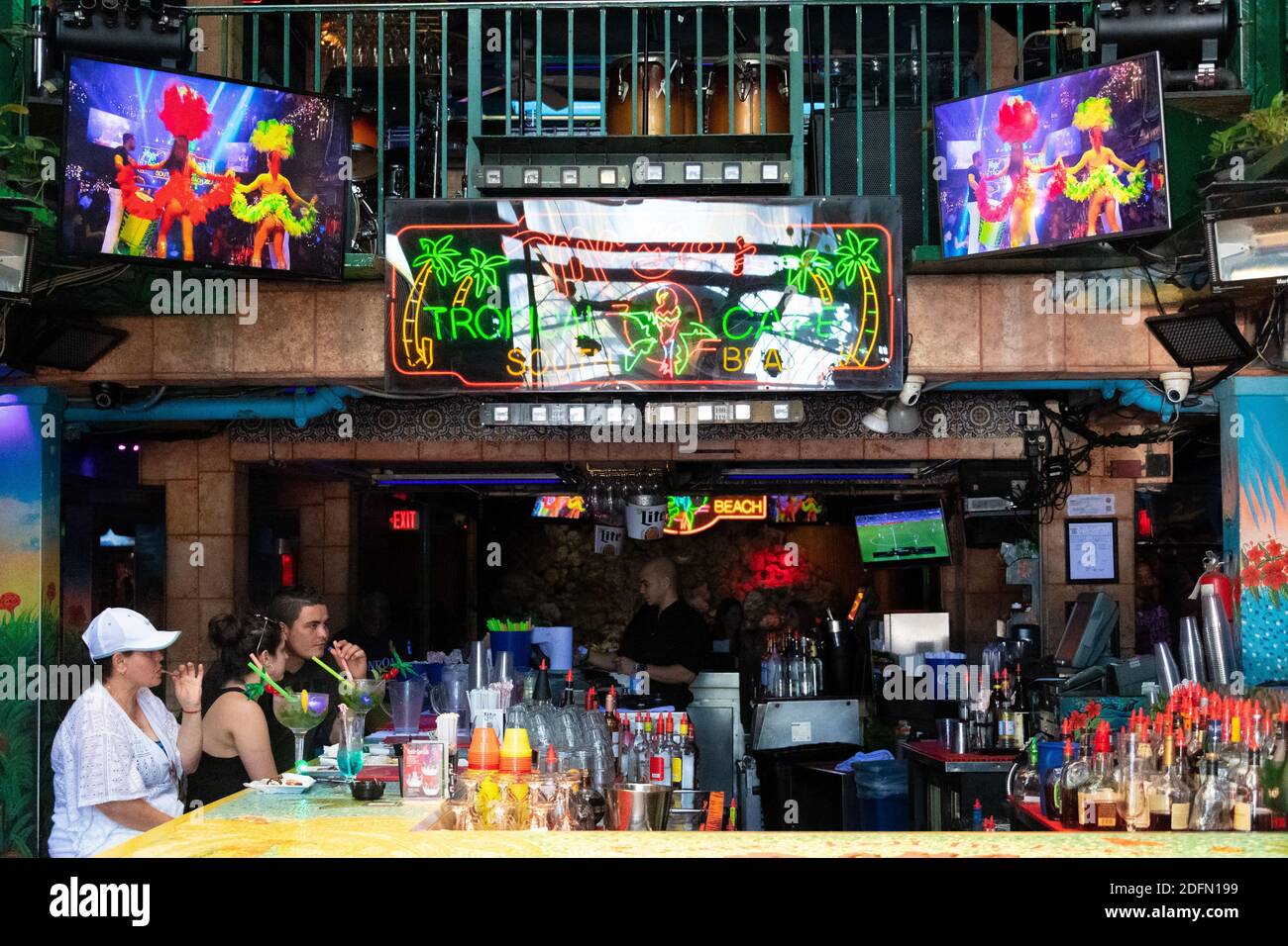 Mango's Tropical Cafe in Ocean Drive, Miami, USA Stock Photo - Alamy