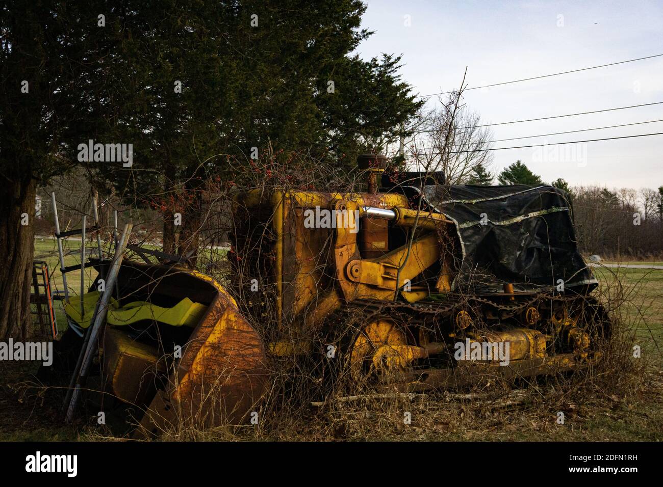 Old rusty bulldozer decaying in a rural field Stock Photo - Alamy