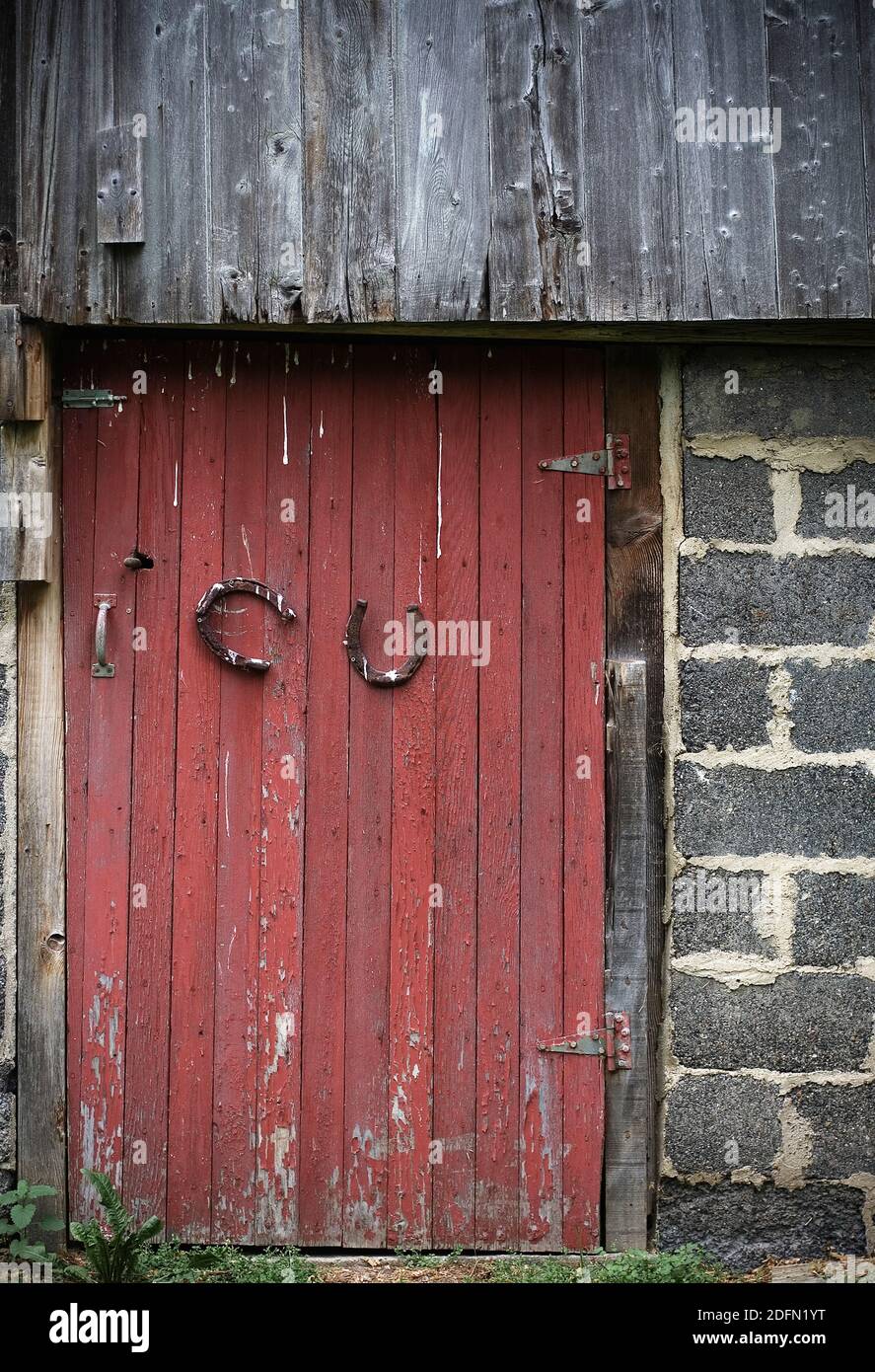Lucky Barn Door Captured in Western New York Stock Photo - Alamy