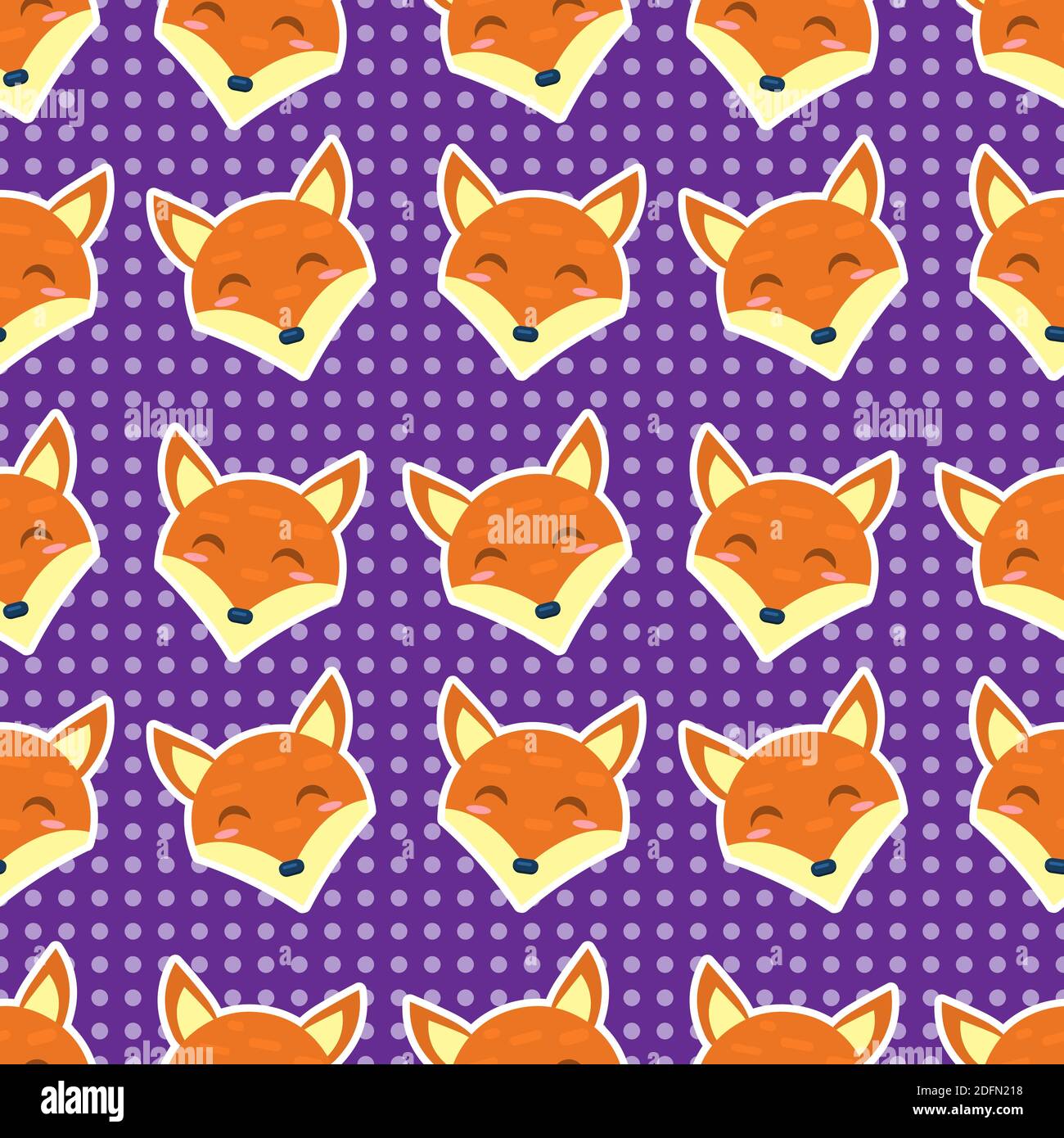 cute head fox seamless pattern vector illustration Stock Vector Image ...