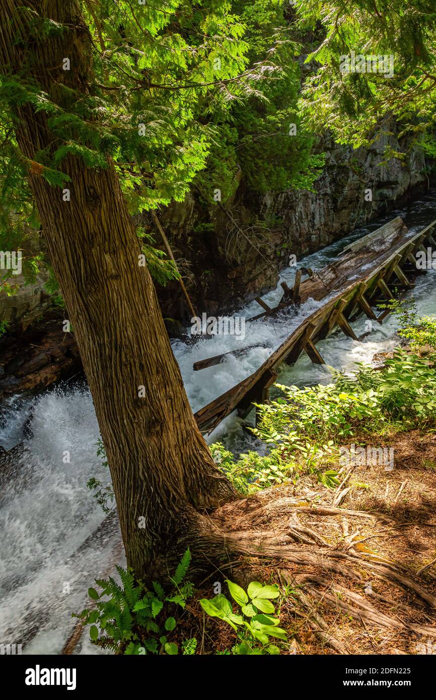 Hawk Lake Log Chute Algonquin Highlands Haliburton County Ontario ...