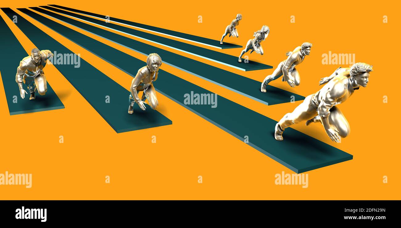 Technology Innovation and Competition Race in Development Stock Photo ...