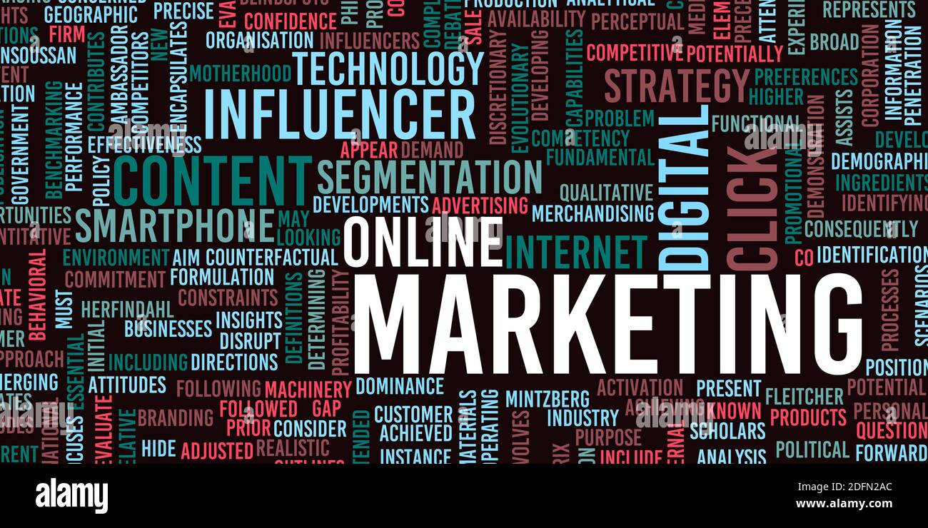 Online Marketing and Digital Management Strategy Concept Background ...
