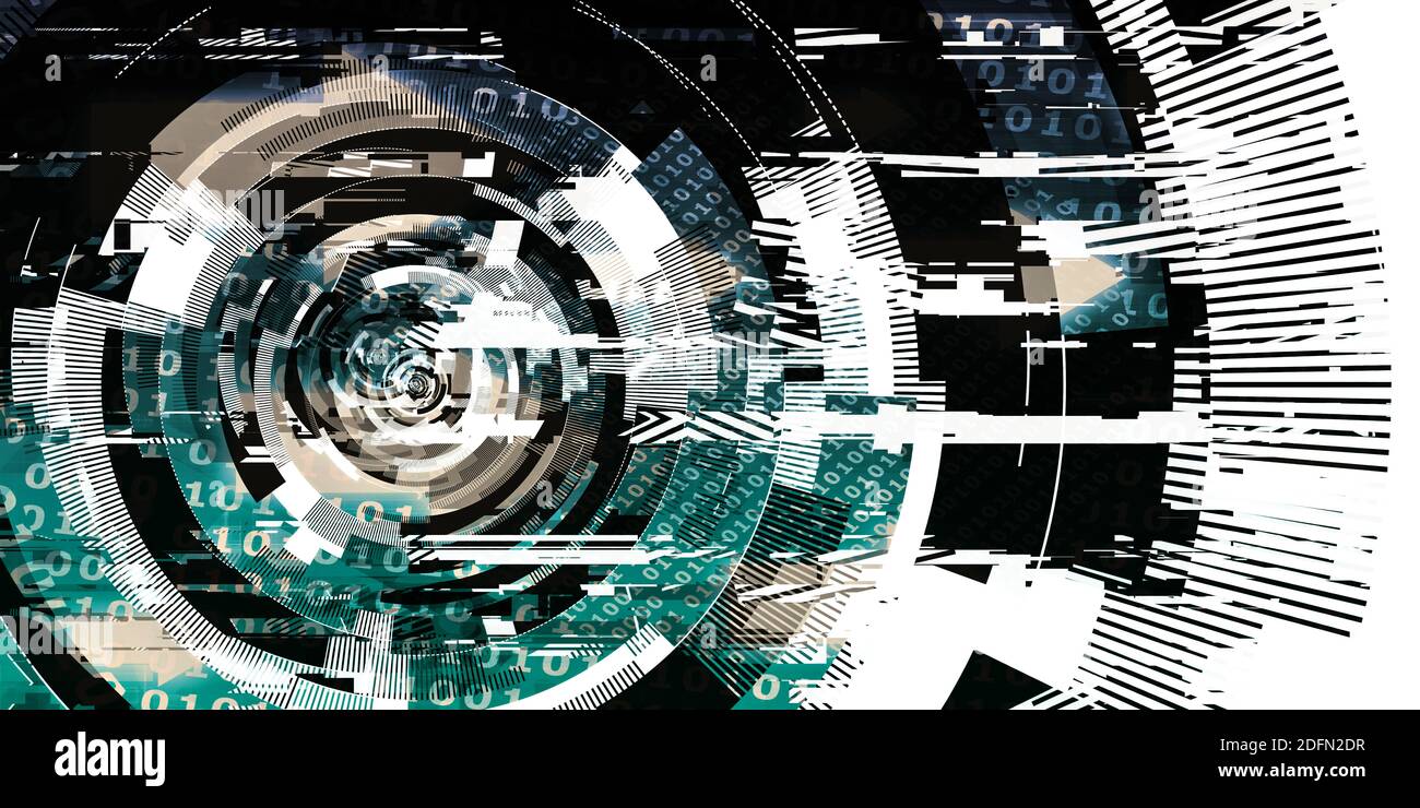 Corrupted Data Computer Technology Screen Background Art Stock Photo ...