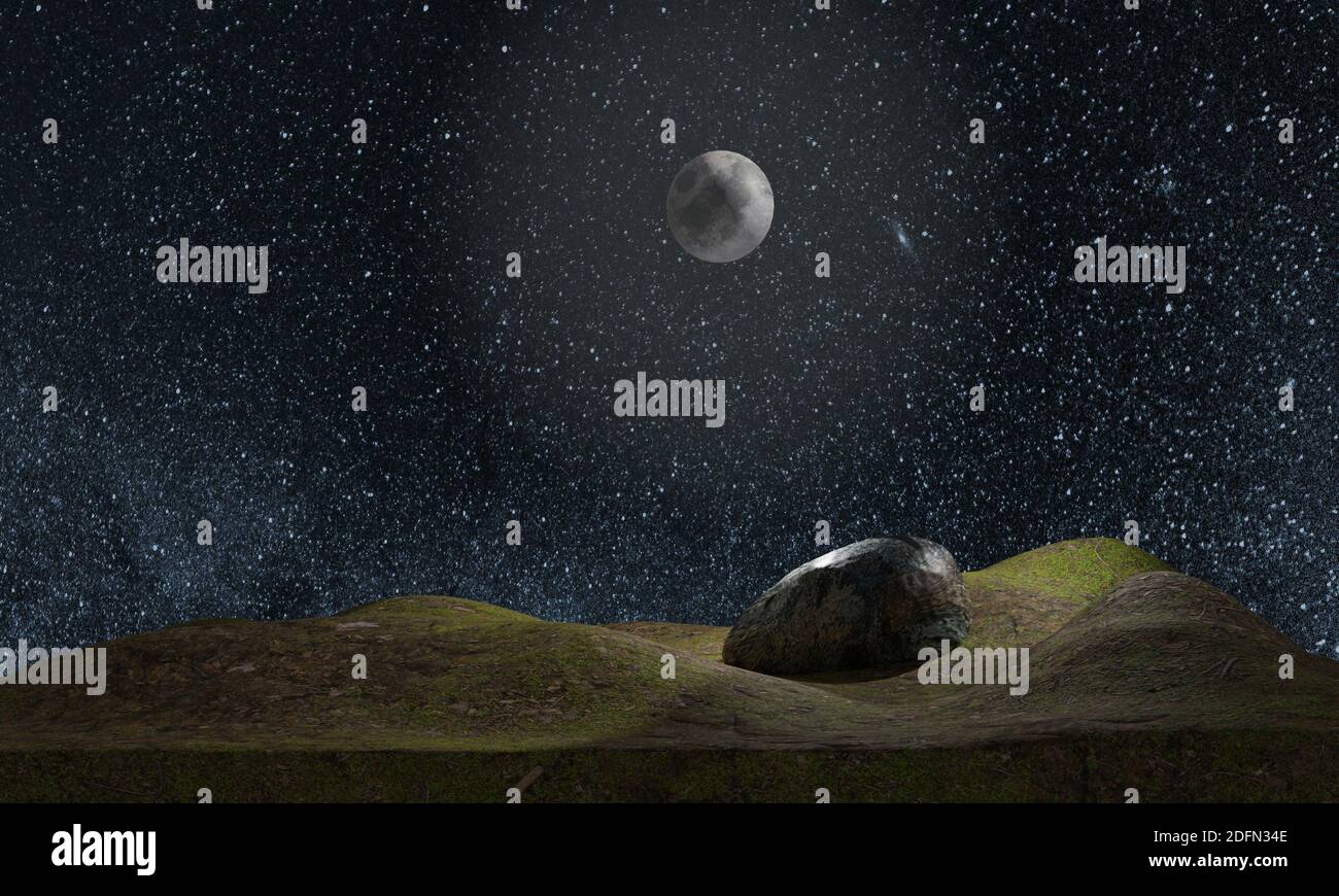 Moonlit field hi-res stock photography and images - Alamy