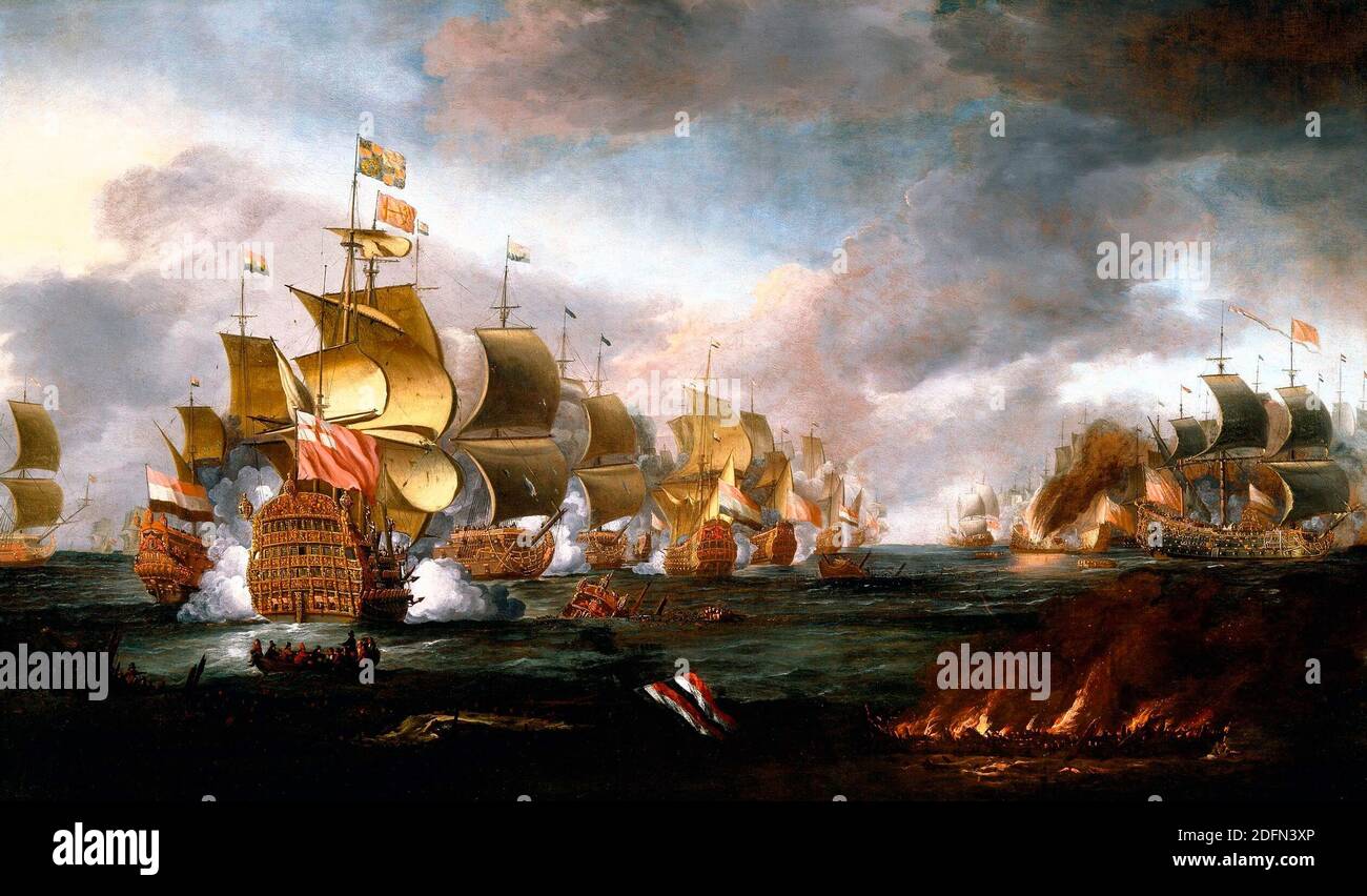 The Battle of Lowestoft, 3 June 1665: Engagement between the English ...