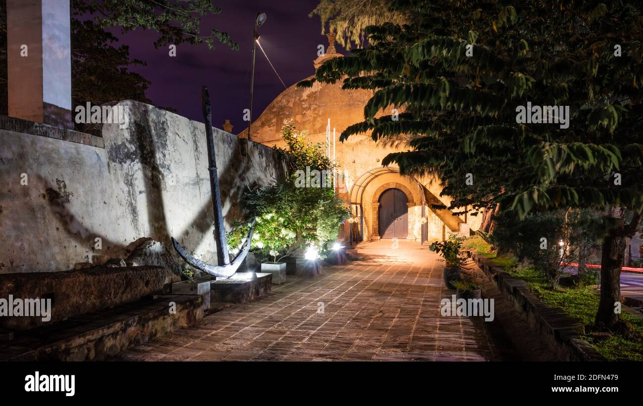 National Maritime Museum in Galle fort night photography Stock Photo ...